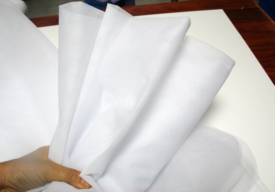 Matt White off White Hard Stiff Tulle Fabric 3m 118" Wide Mat Netting ...
