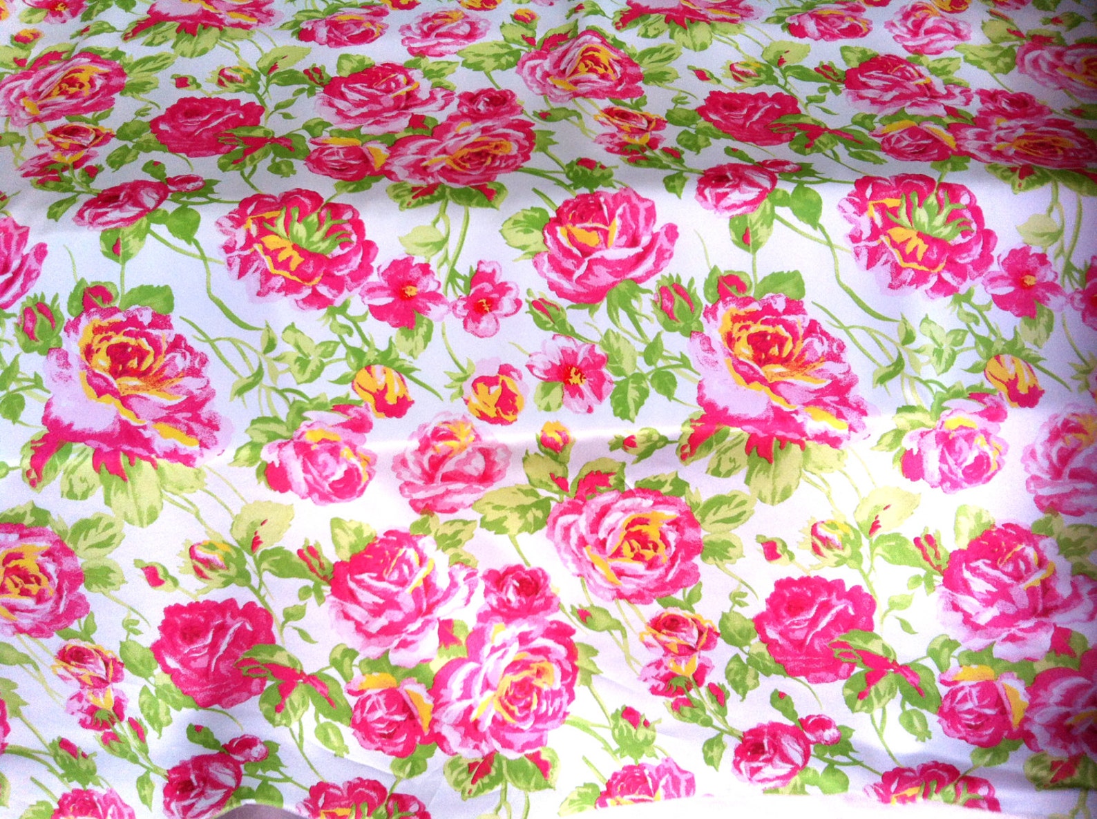 Large floral print silk satin fabric 100% silk satin white | Etsy