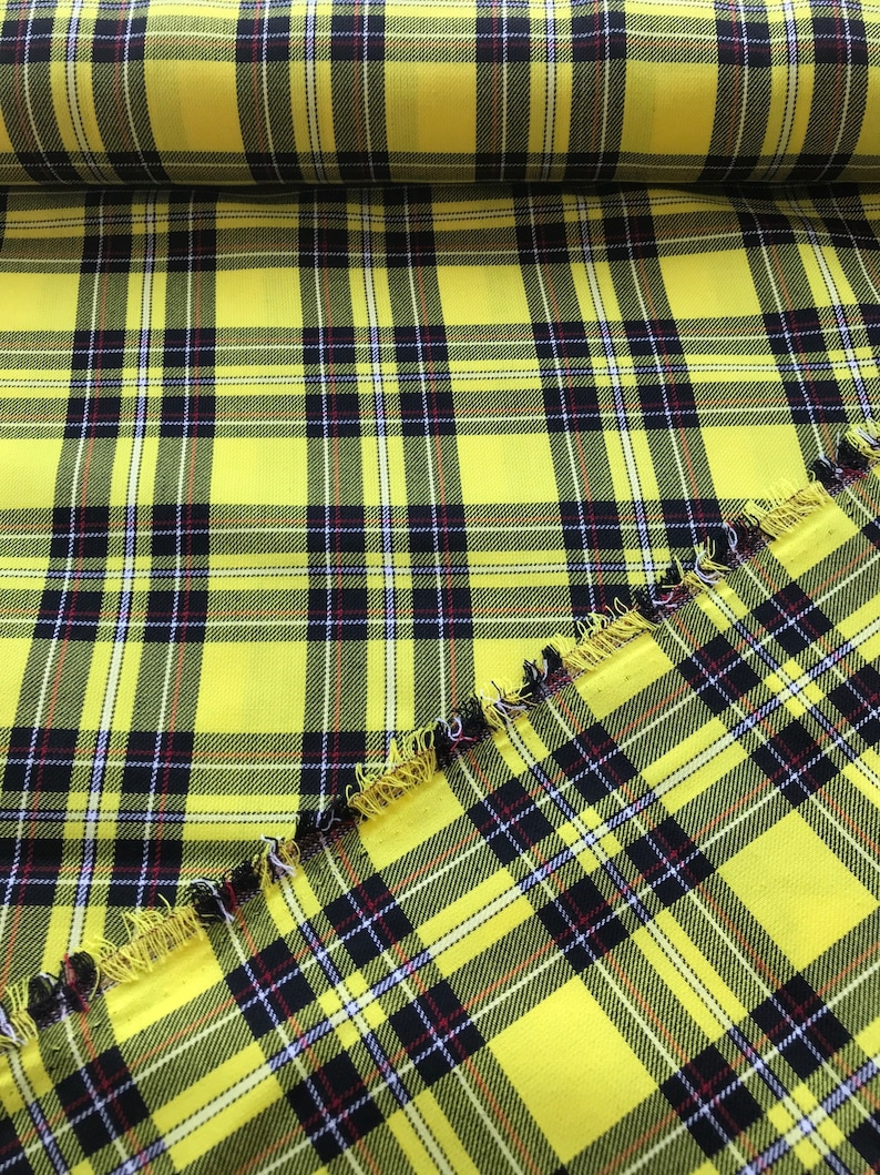 Yellow and Black Tartan Fabric Yellow and Black Plaid Fabric Macleod of ...