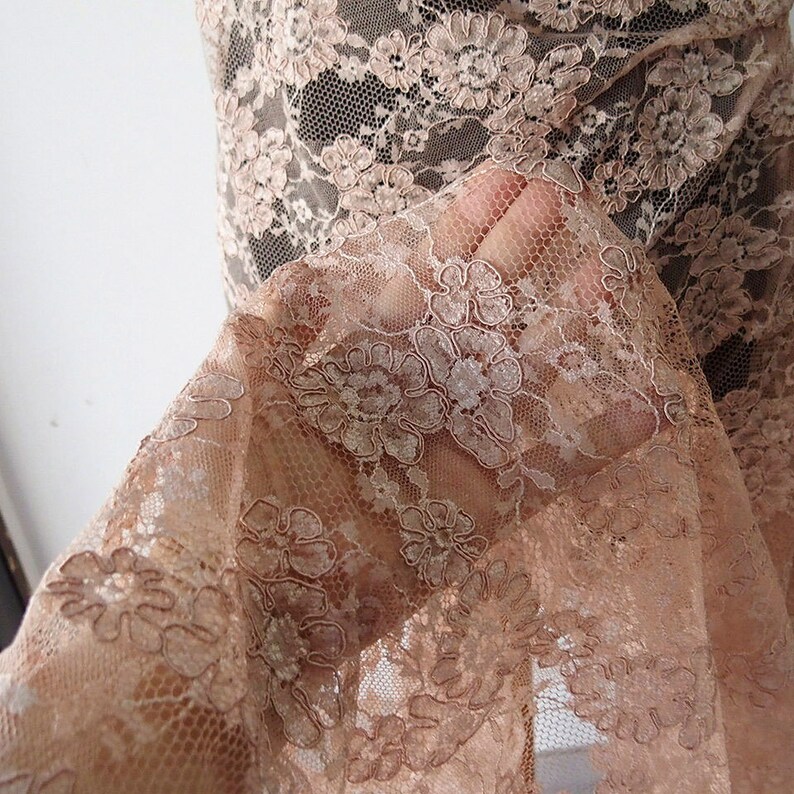 Nude Flesh Color Lace Fabric Corded Lace Alencon Scallop - Etsy