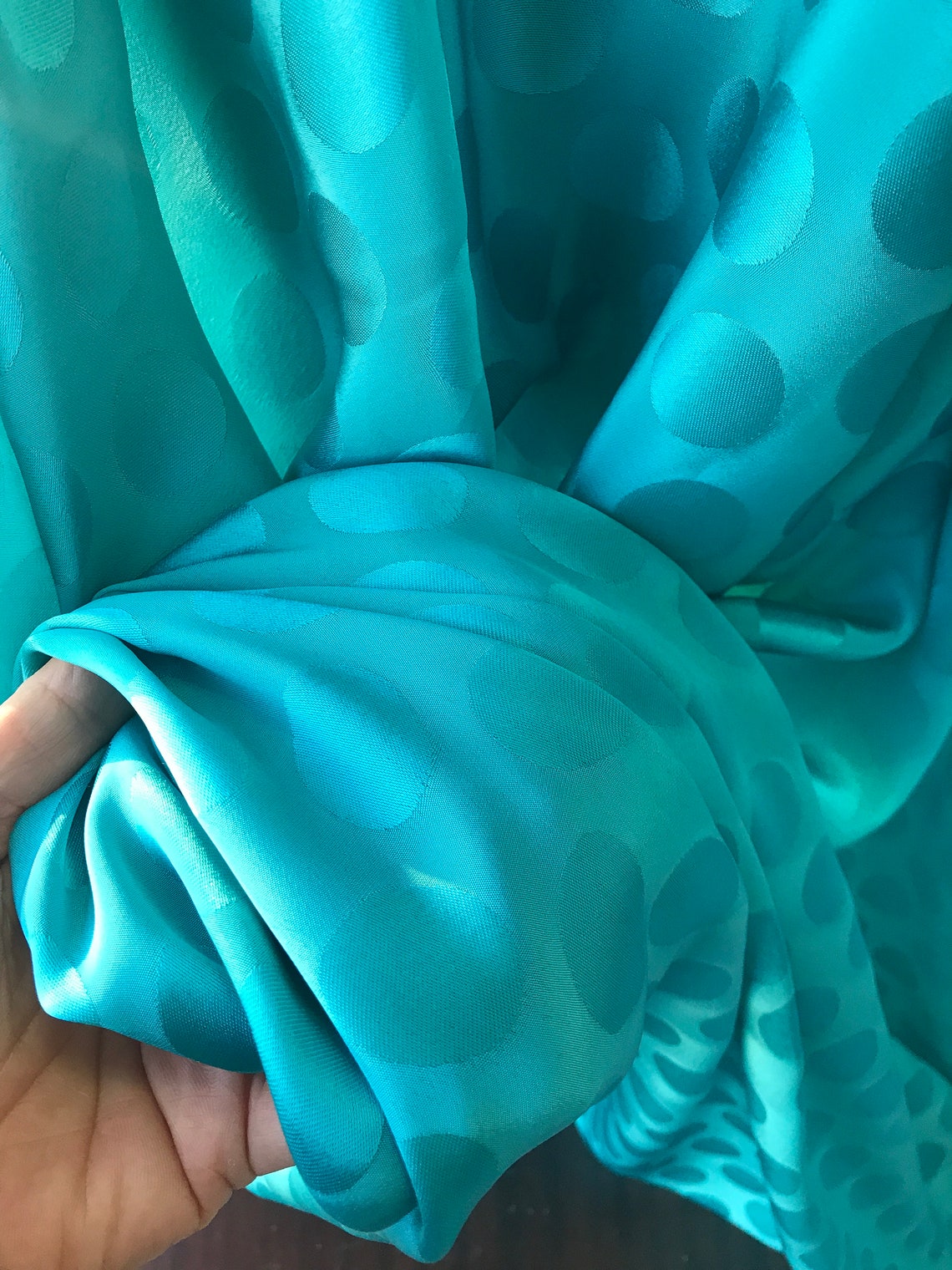 Crepe De Chin Viscose Acetate Spots Fabric, Jacquard Dots Summer Dress ...