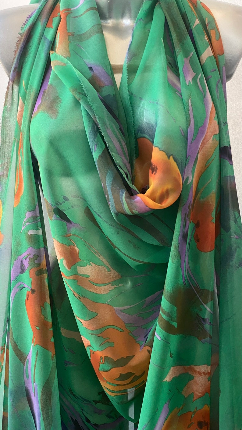 Chiffon Print Fabric Abstract Print Summer Dress Fabric - Etsy