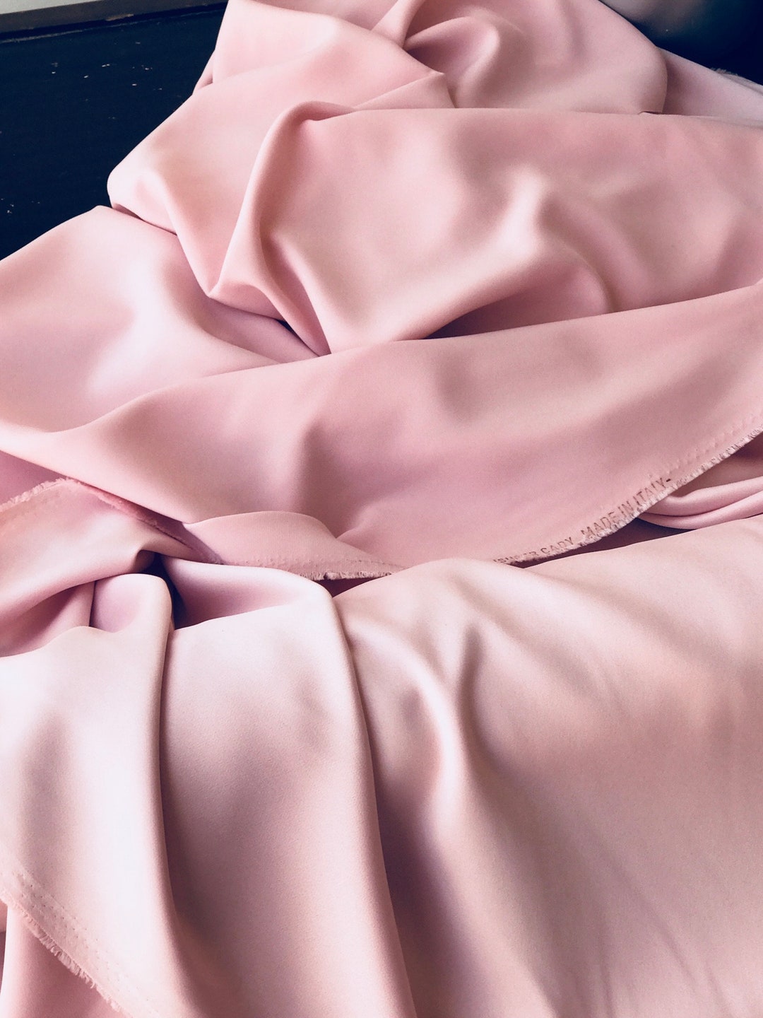 Blush Pink Polyester Crepe Back Satin Fabric Double Face Heavy Crepe ...