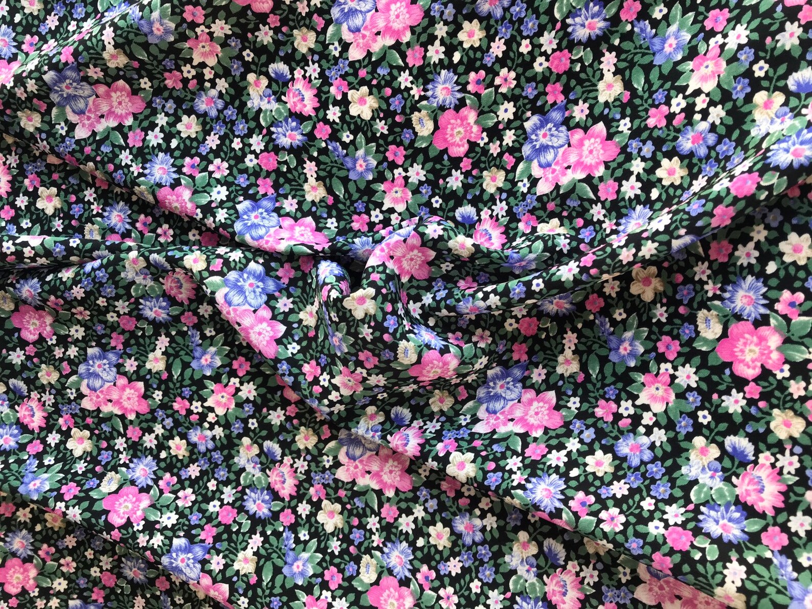 Crepe De Chin Silk Mix Fabric Small Floral Pattern 140cm Wide - Etsy