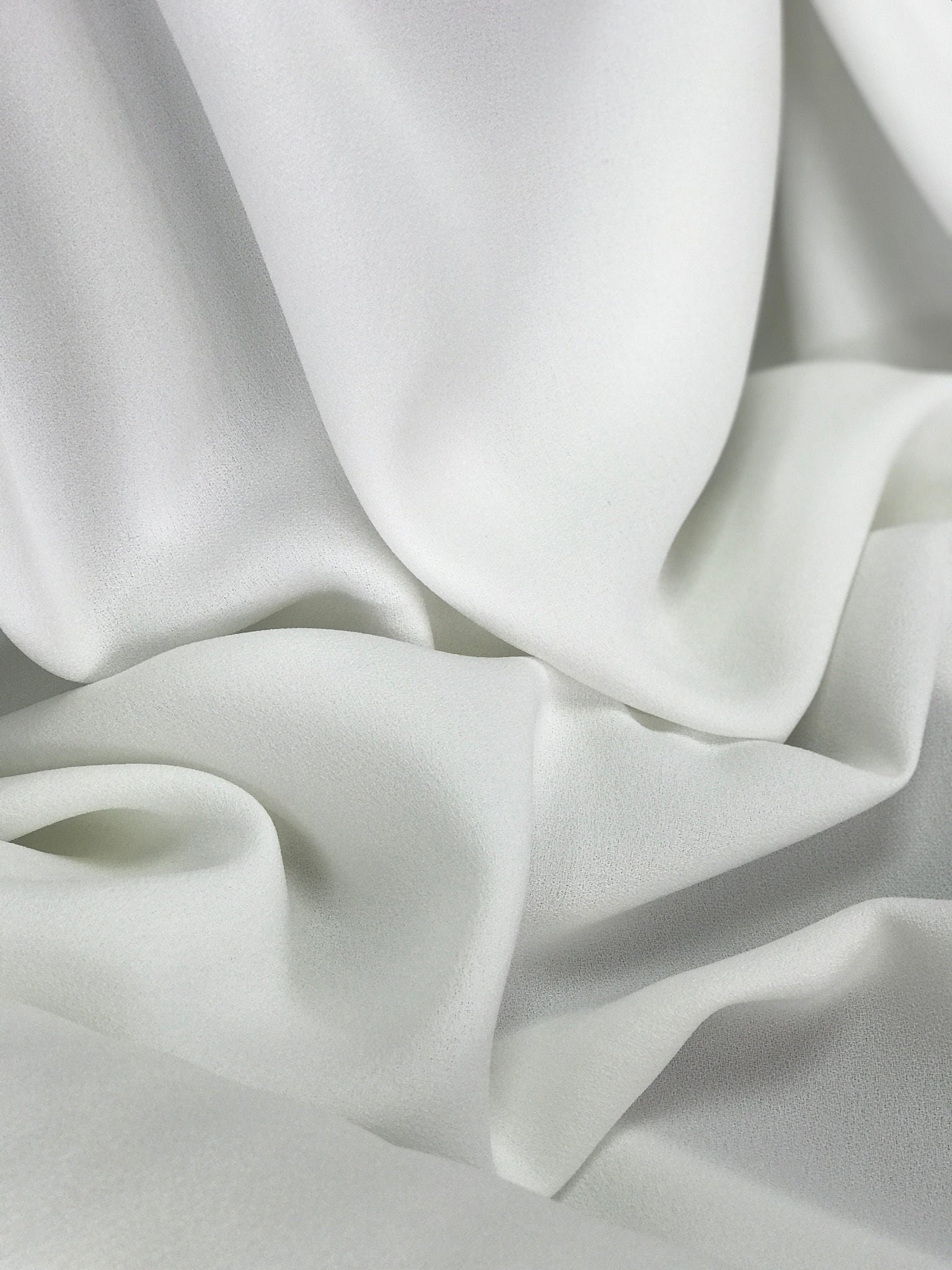 Pure White, off White Stretch Crepe Fabric, 2 Way Stretch Pebble Crepe ...