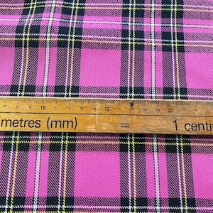 Pink Tartan Fabric, Poly Viscose Tartan, Check Design Tartan Fabric ...