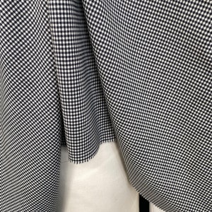 Small Check Stretch Suiting Fabric Ivory Black Small Check Fabric Wool ...