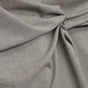 Small Check Stretch Suiting Fabric Ivory Black Small Check Fabric Wool ...