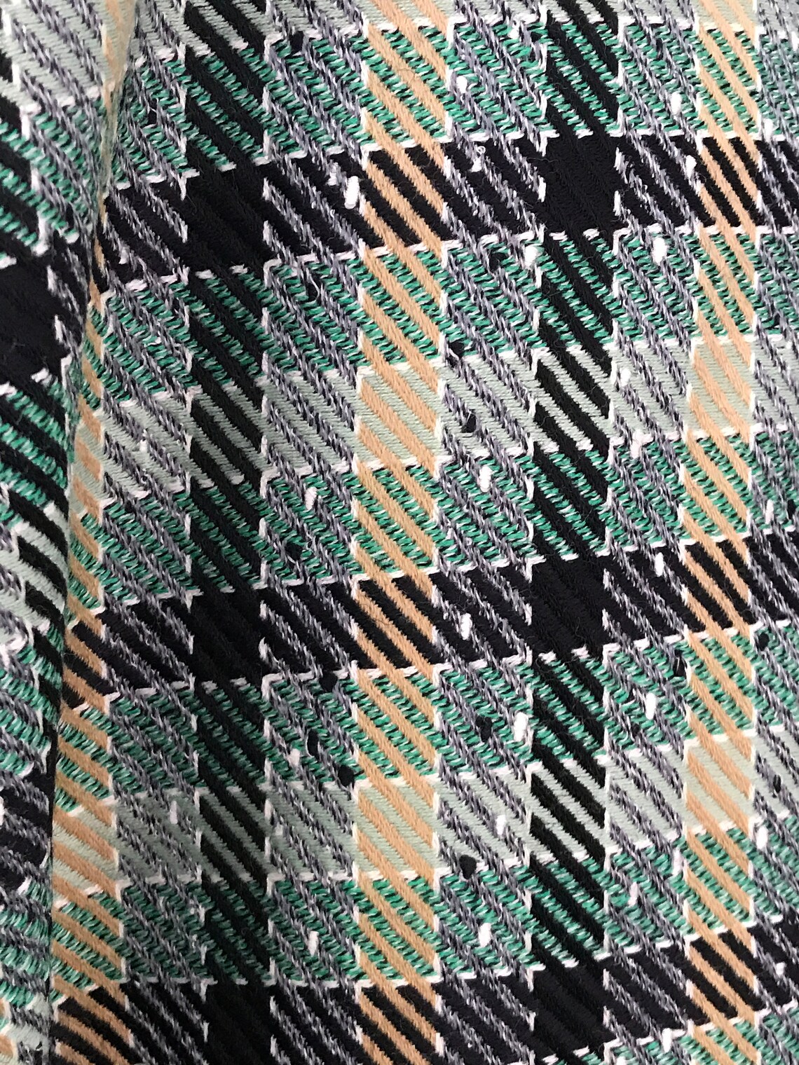 Green Check Wool Fabric Multi Colour Large Check Pattern | Etsy