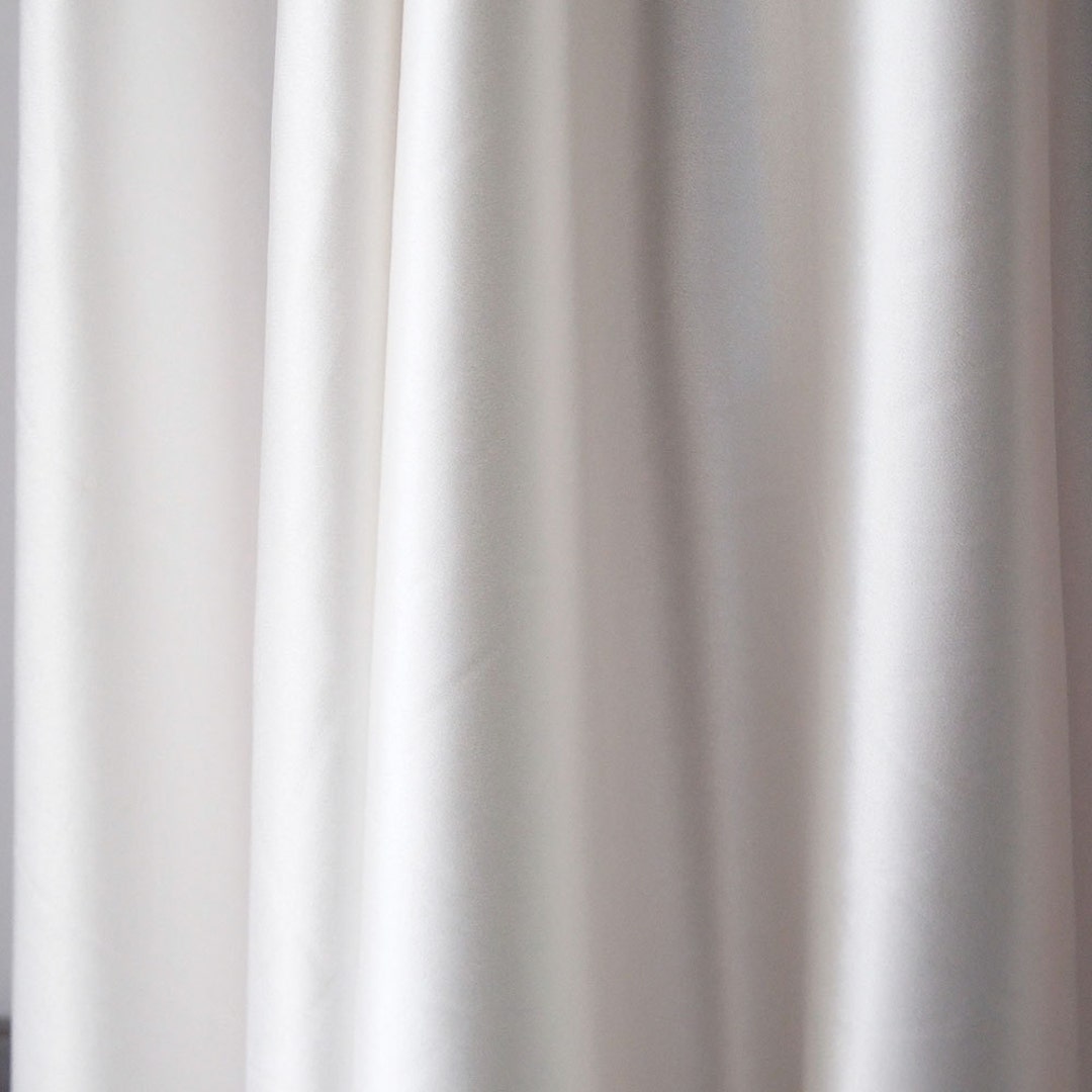 Off White Polyester Satin Fabric, Poly Spandex Heavy Duchess Satin, De ...