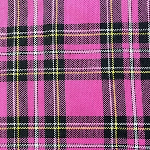 Pink Tartan Fabric, Poly Viscose Tartan, Check Design Tartan Fabric ...