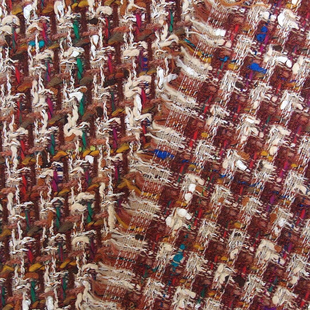 Boucle Tweed Fabric Pure Wool High Quality Ecru Russet Multi | Etsy