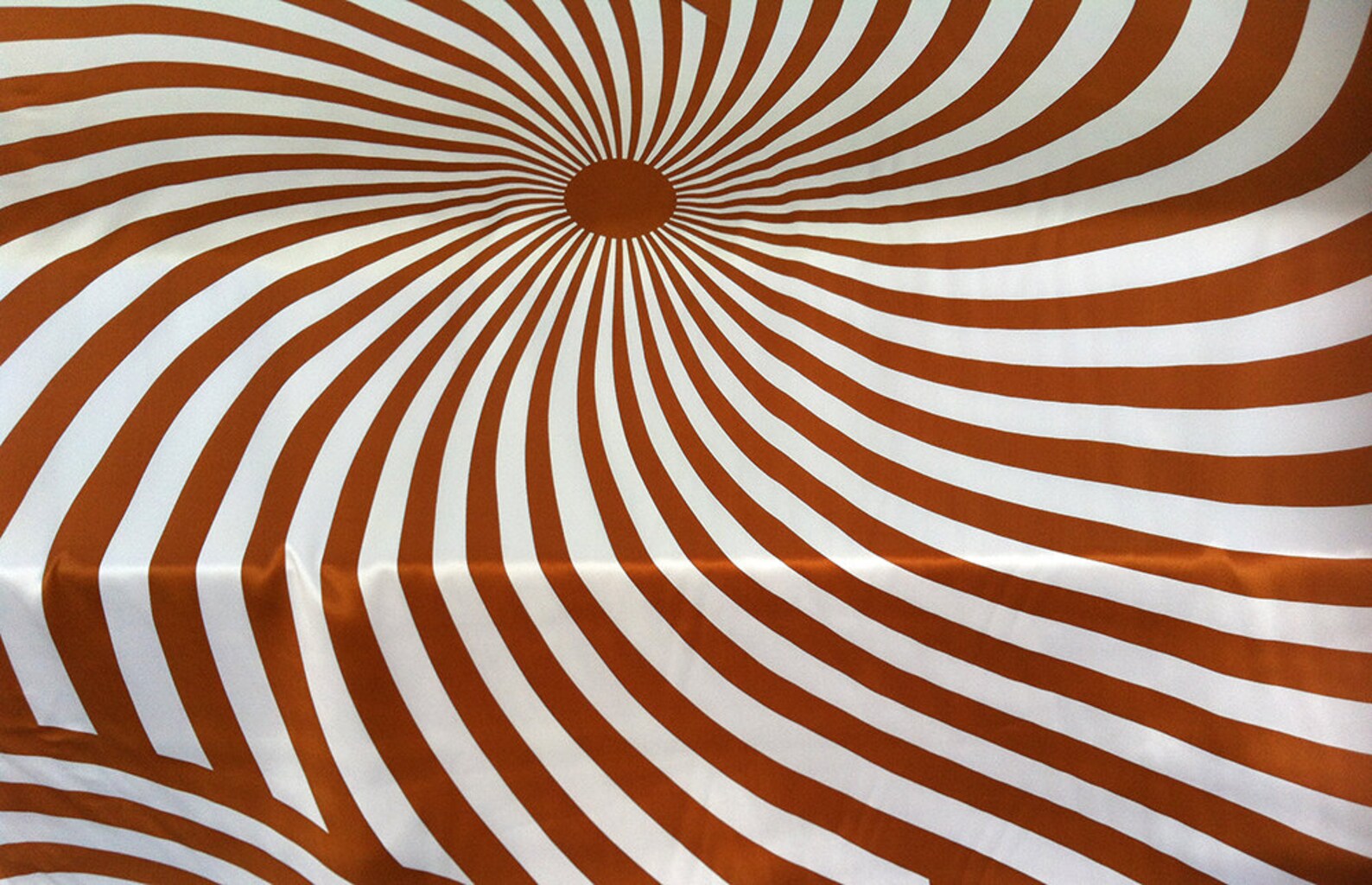 Silk Satin Print Fabric, Sold in Panels White Russet Brown Spots Dots ...