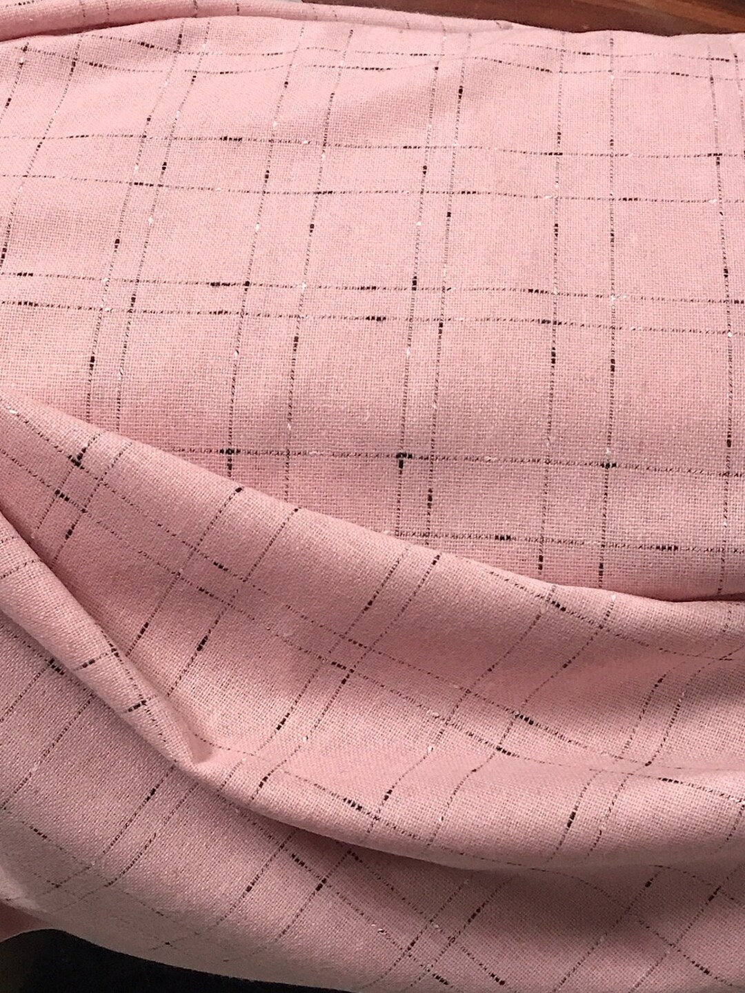 Pink Check Fabric, Acrylic, 150 Cm 60 Inches Wide Pale Pink Baby Pink ...