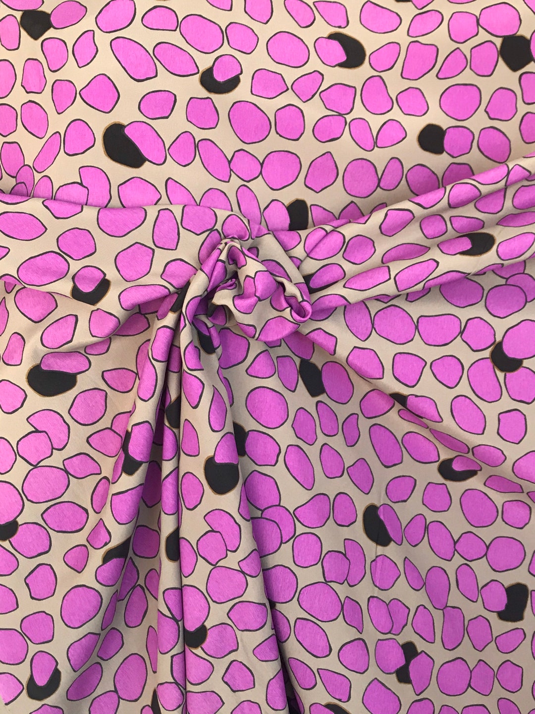 Mixed Silk Crepe De Chin Fabric for Summer Dress, Irregular Spots ...