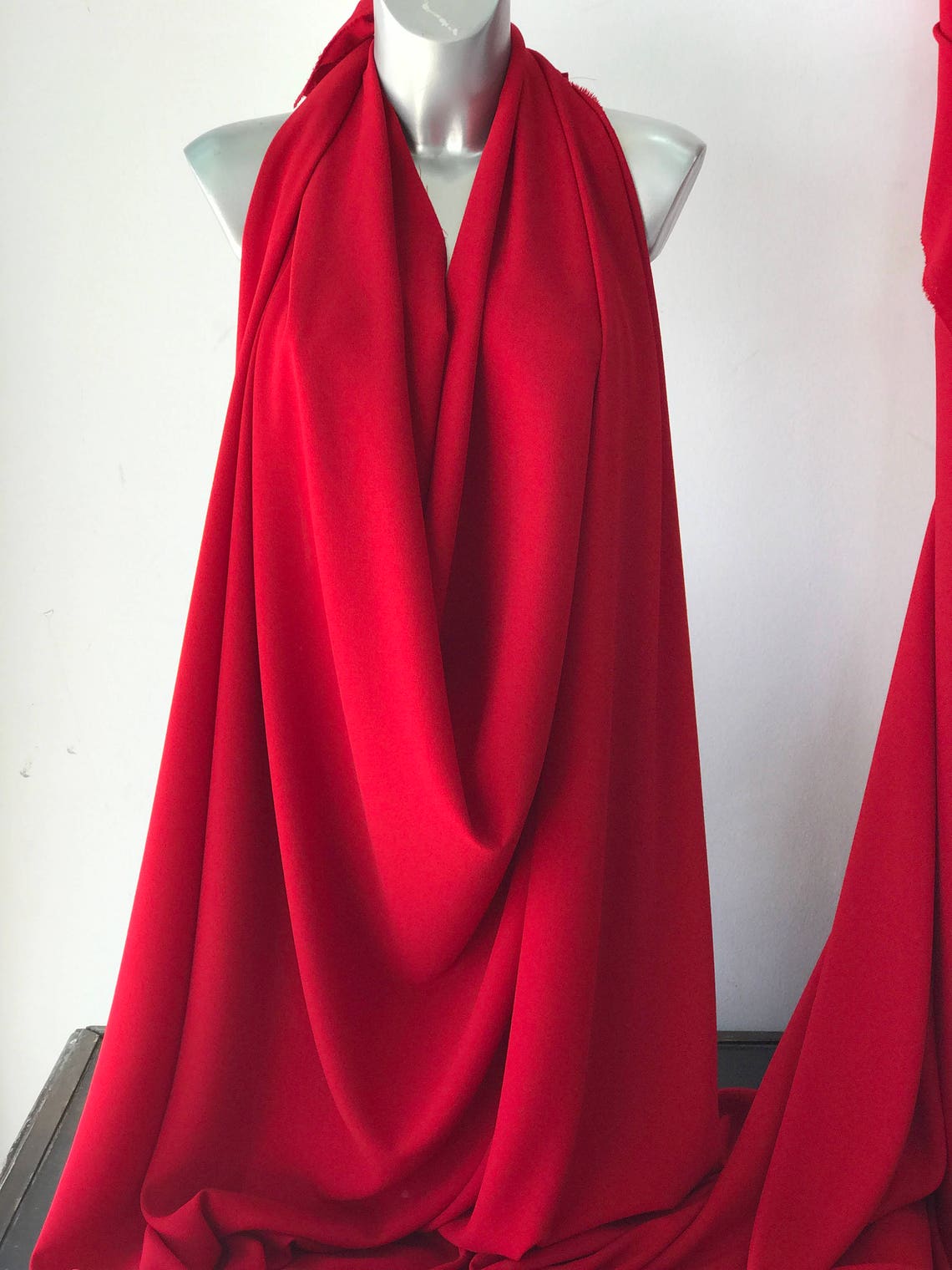 Red Stretch Pebble Crepe Fabric 2 Way Stretch Pebble Crepe | Etsy