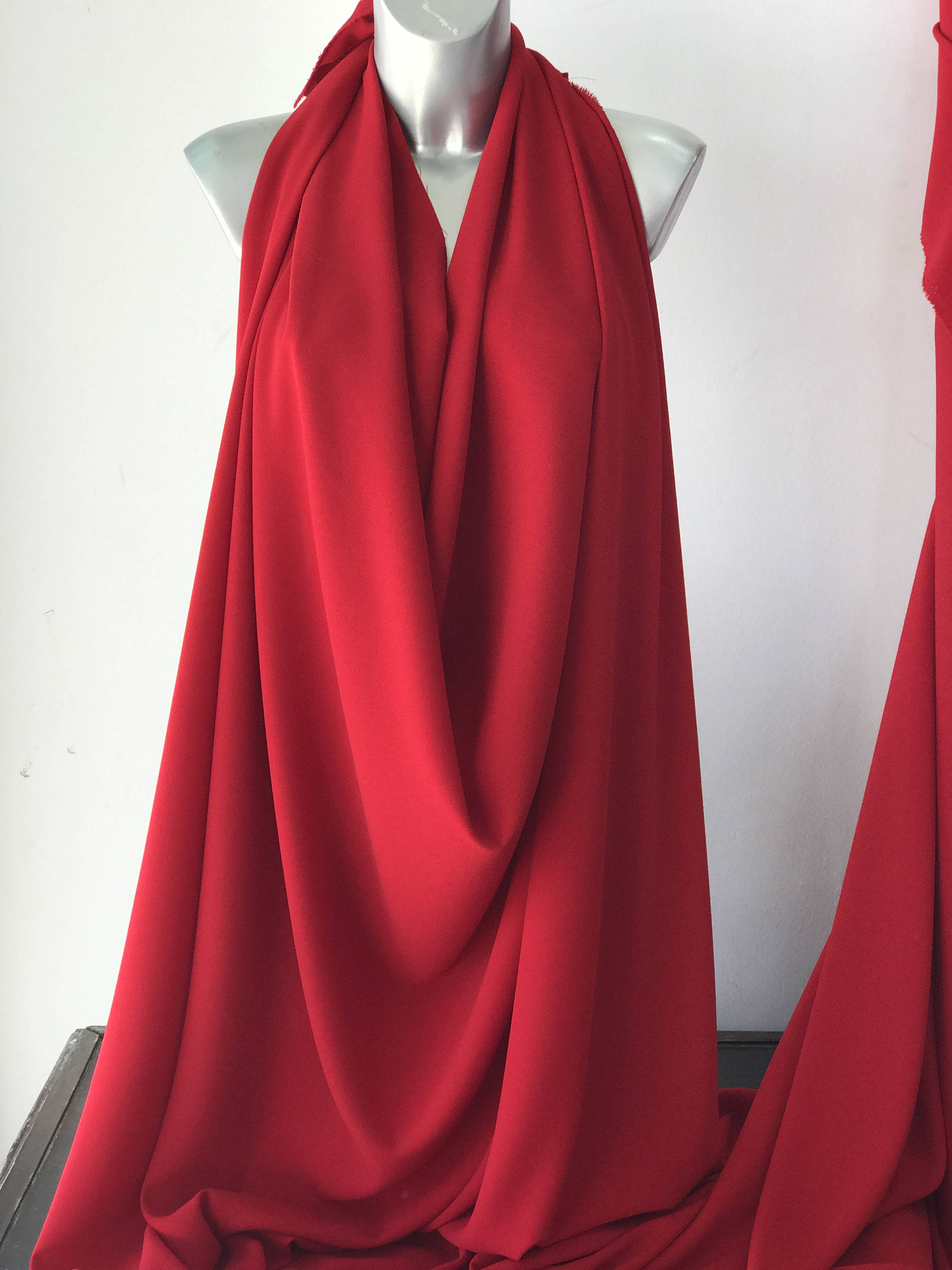Red stretch pebble crepe fabric 2 way stretch pebble crepe | Etsy