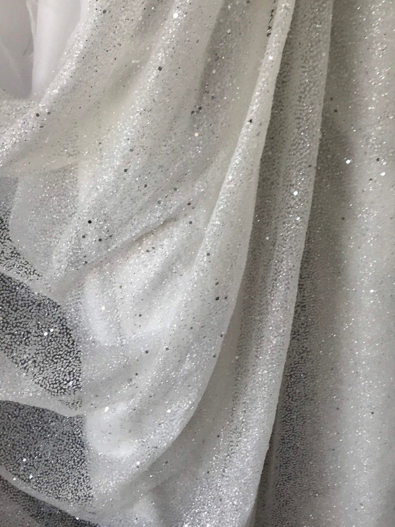 Glitter tulle white tulle translucent glitter glitter | Etsy