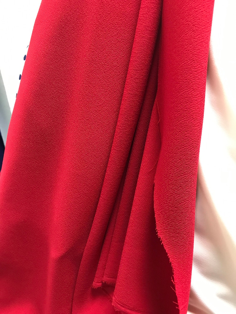 Red Stretch Pebble Crepe Fabric 2 Way Stretch Pebble Crepe | Etsy