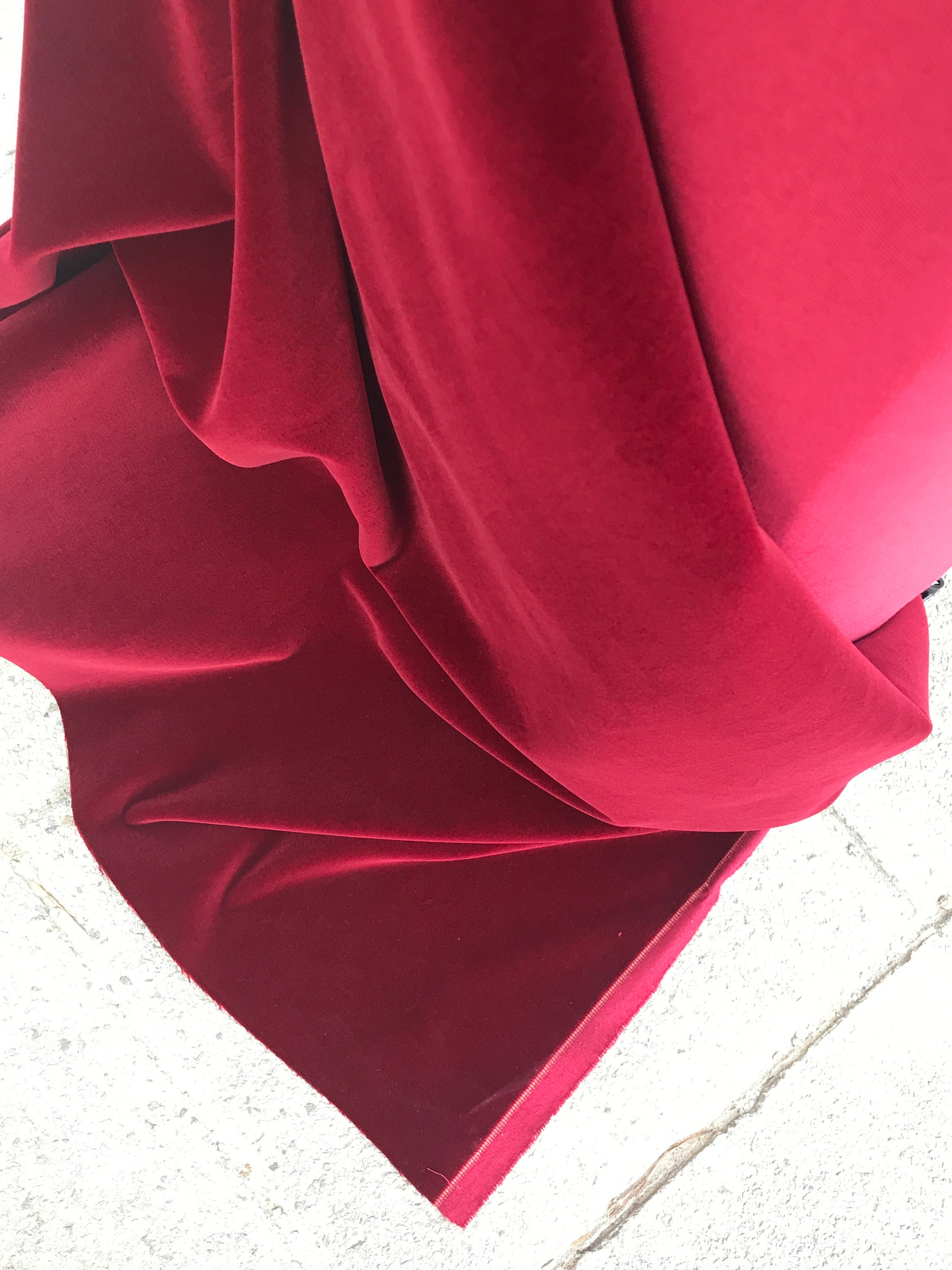 Burgundy Red Cotton Velvet Fabric Premium Quality by Niedieck - Etsy
