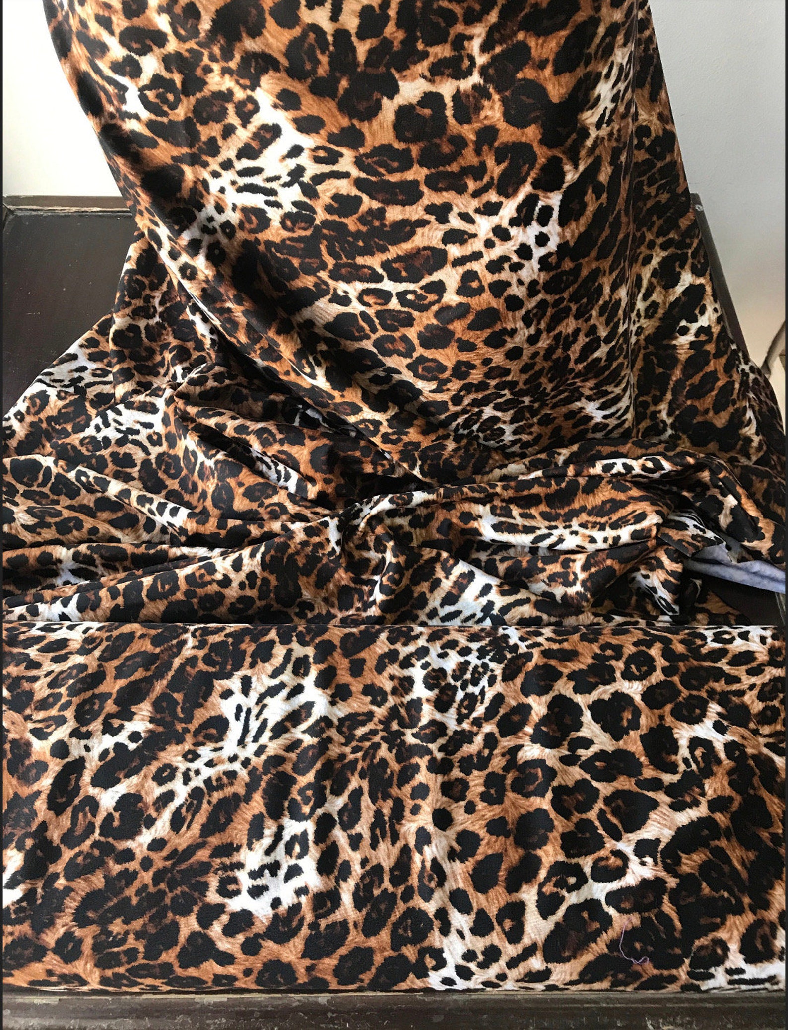 Shiny Stretch Fabric Leopard Cheetah Print Elastane Spandex Polyamide ...