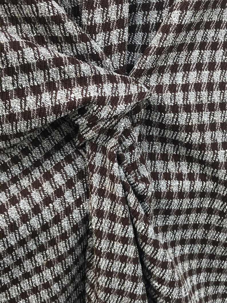 Houndstooth Dogtooth Wool Fabric Brown on Grey Check Fabric - Etsy