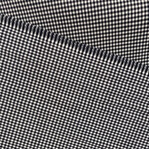 Small Check Stretch Suiting Fabric Ivory Black Small Check Fabric Wool ...