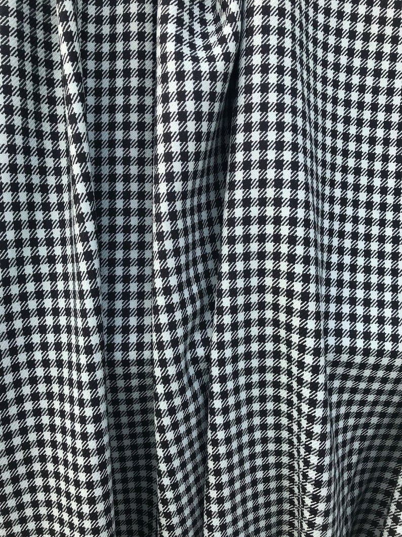 Baby Blue on Black Wool Check Fabric , Pure Wool Made in Italy Suiting ...
