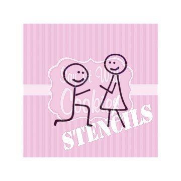 Proposal Engagement Stick Figures 5.5 x 5.5 Stencil | Etsy
