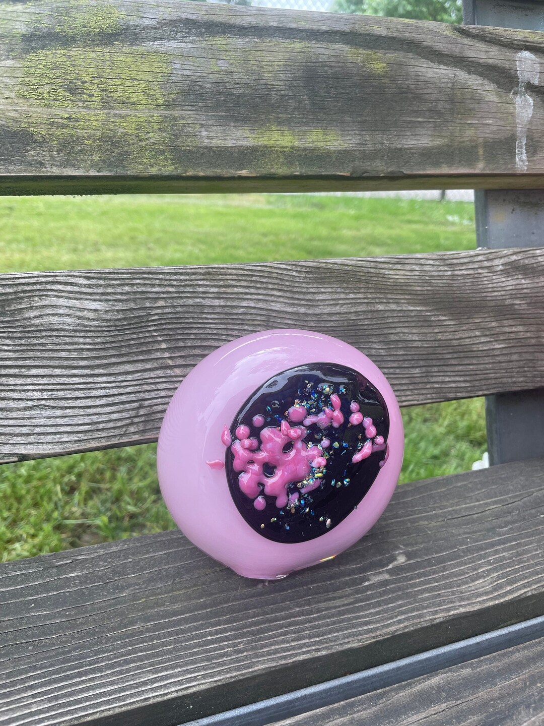 Midnight Strawberry Sparkle Blown Glass Donut Maria Ida Designs X ...