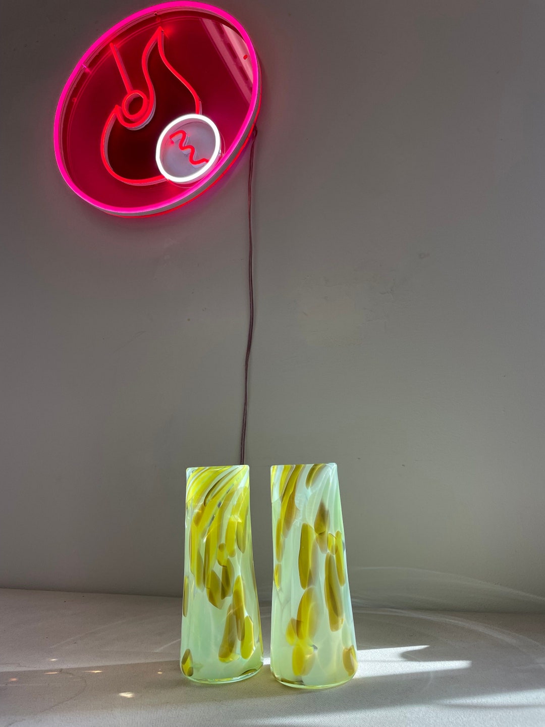 Glass Blown Sprite Glass Vase - Etsy