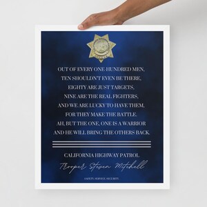 Personalized California Highway Patrol Framed Poster, Gift for CHP ...