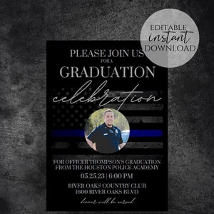 Personalized Police Academy Graduation Invitation Template, Law ...
