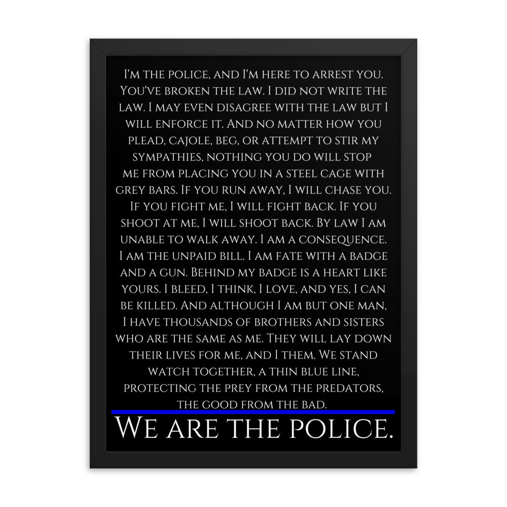 Thin Blue Line We Are the Police End of Watch Quote | Etsy