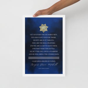 Personalized California Highway Patrol Framed Poster, Gift for CHP ...