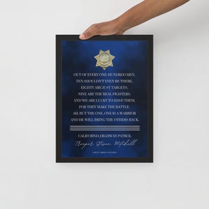 Personalized California Highway Patrol Framed Poster, Gift for CHP ...