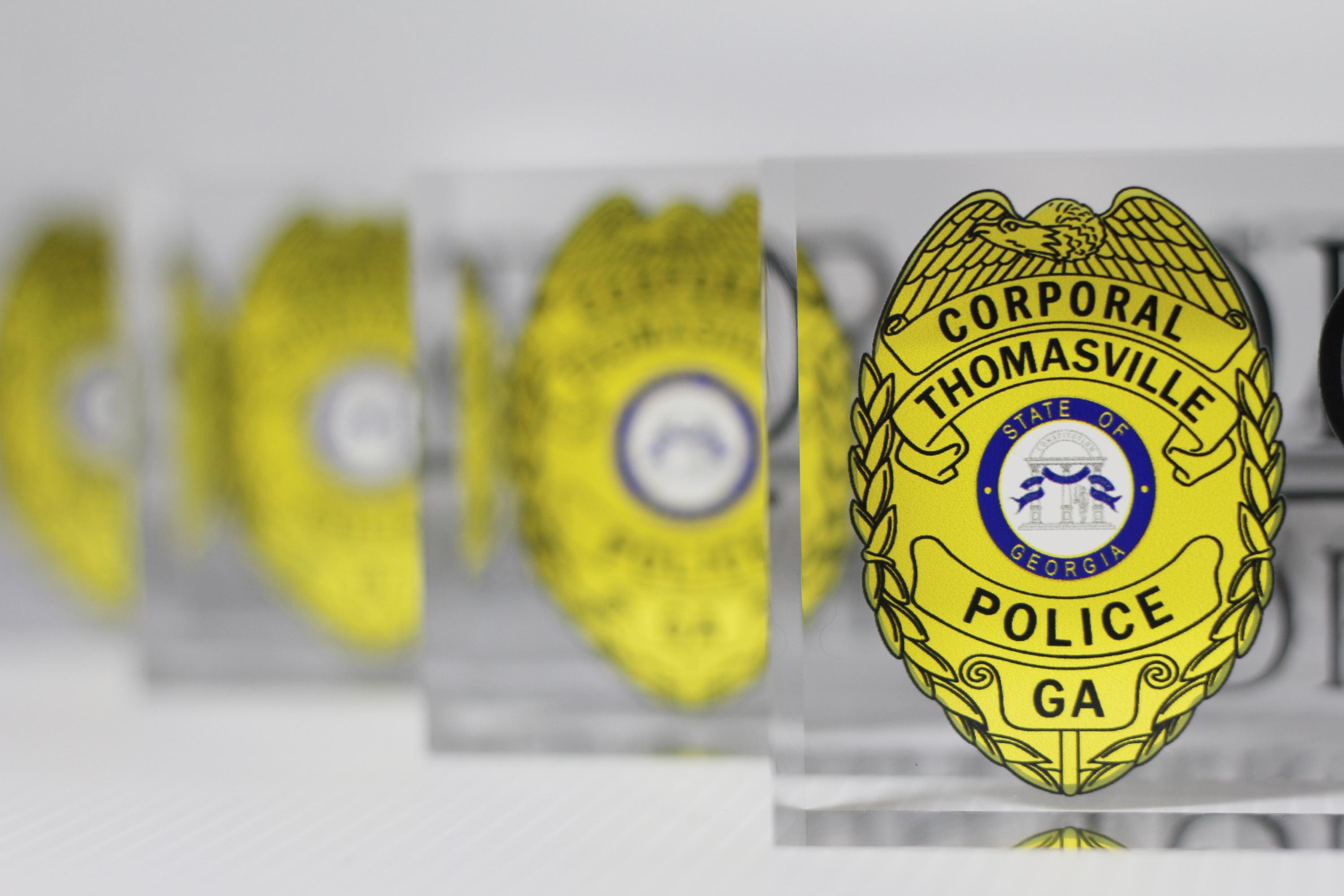 Personalized Police Desk Name Plate, Custom Clear Acrylic Glass Sign ...