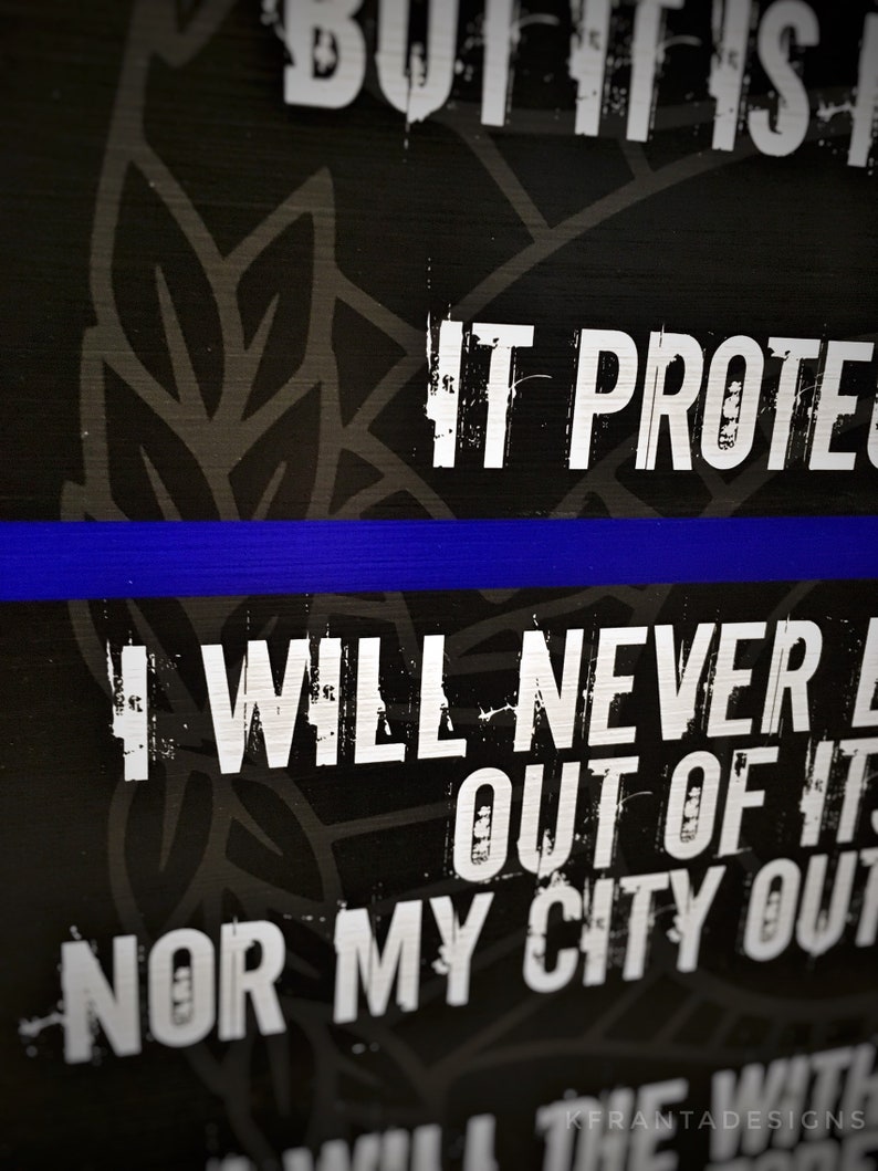 Thin Blue Line This is My Shield Quote Law Enforcement - Etsy