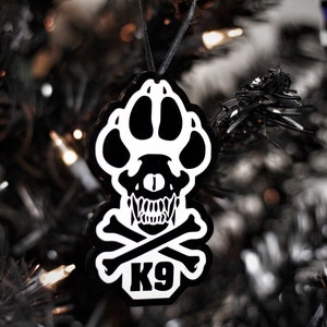 K9 Ornament Skull and Crossbones Law Enforcement Police Officer Gift ...