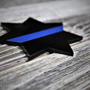 Thin Blue Line Ornament 7 Point Star Law Enforcement Police Officer ...
