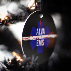 Personalized EMS Ornament Emergency Medical Services Star of Life Thin ...