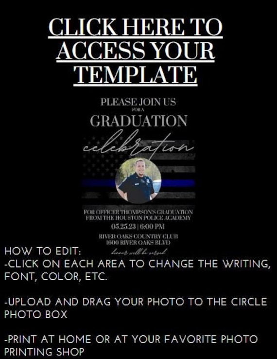 Police Academy Graduation Invitation Templates