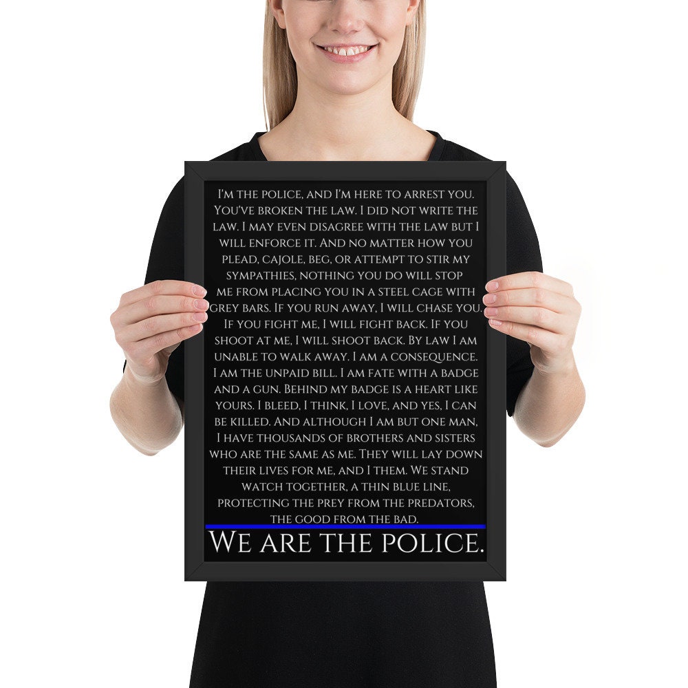 Thin Blue Line We Are the Police End of Watch Quote | Etsy