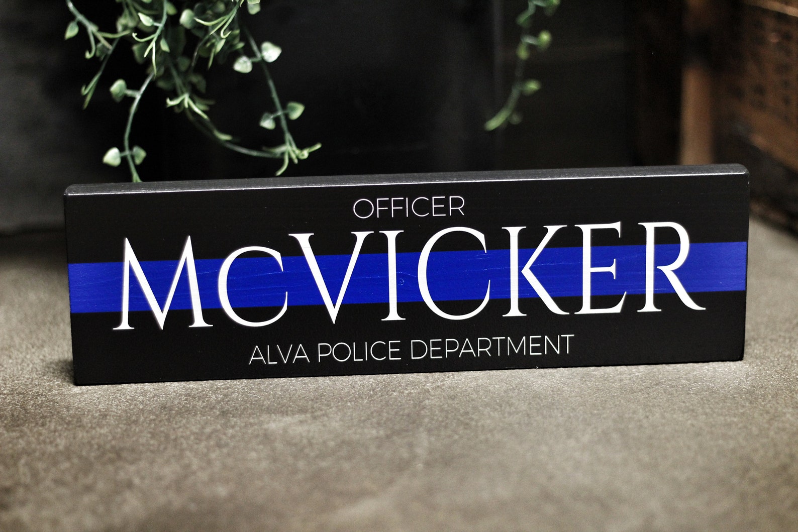 Personalized Police Sign Thin Blue Line Name Decor Gift for - Etsy