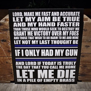 Gunfighter's Prayer Wood Sign "let Me Die in A Pile of Empty Brass ...