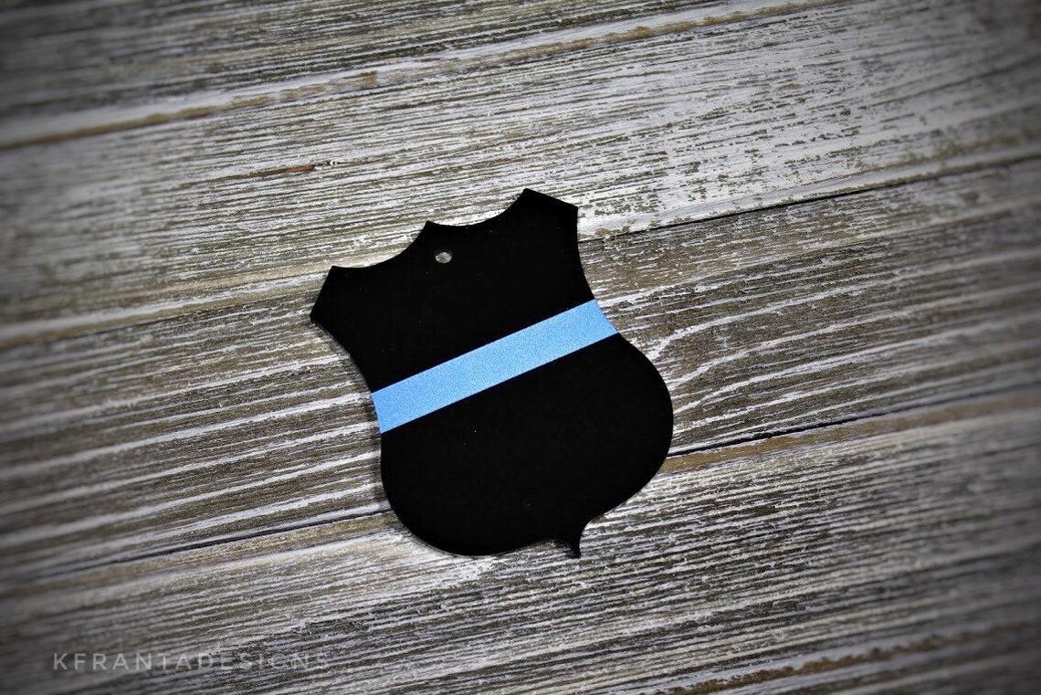 Thin Blue Line Badge Shape Ornament Law Enforcement Police | Etsy