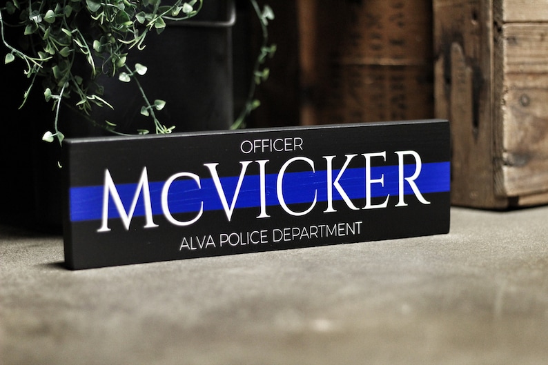Personalized Police Sign Thin Blue Line Name Decor Gift for - Etsy