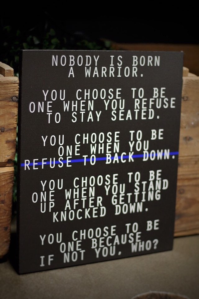 Thin Blue Line Warrior Wood Sign Law Enforcement Police Officer Deputy ...
