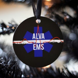 Personalized EMS Ornament Emergency Medical Services Star of Life Thin ...