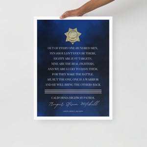 Personalized California Highway Patrol Framed Poster, Gift for CHP ...